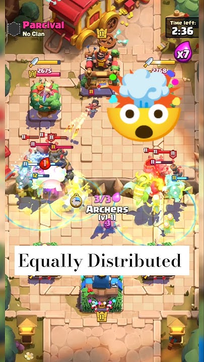 Equally Distributed 😅😂 | 7x elixir challenge | #shorts #clashroyale # ...