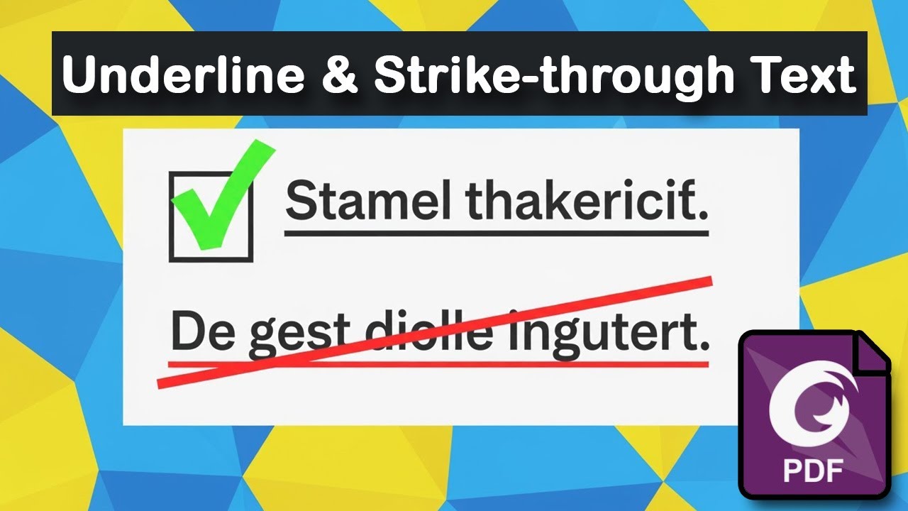 How to Underline and Strike through Text in a PDF Document | Foxit PDF ...