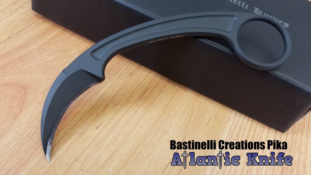 BASTINELLI CREATIONS PIKA KARAMBIT BLACK CERAKOTE N690CO STEEL FIXED ...