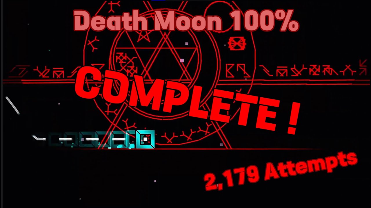 Geometry Dash - Death Moon 100% (Easy Demon) - MY FIRST DEMON (in ...