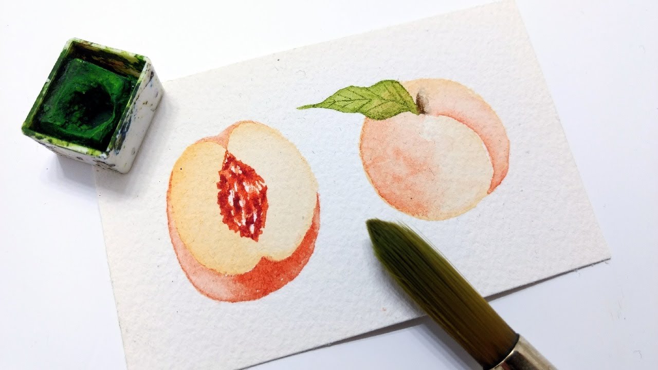EASY watercolor peaches painting tutorial for beginners » How to paint ...