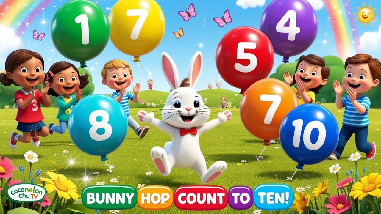 🐰 Bunny Hop Count to Ten | Fun Counting Song for Kids | Learn Numbers 1 ...