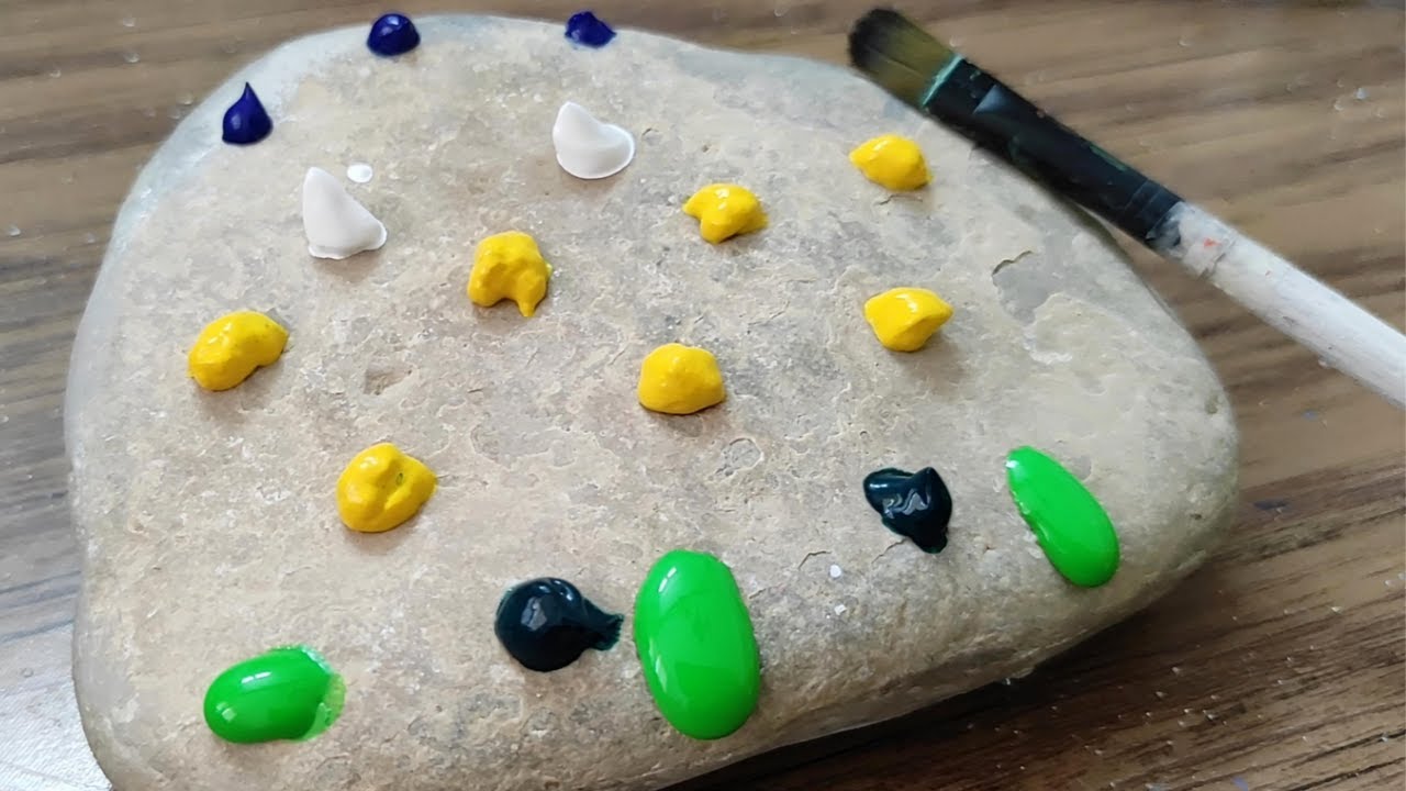 Painting a Magnificent Sunset Scenery on Stone🌅/ Acrylic Painting ...