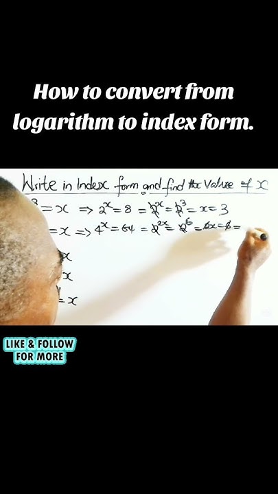 How to convert from logarithm to index form #educationtips #index #education - YouTube