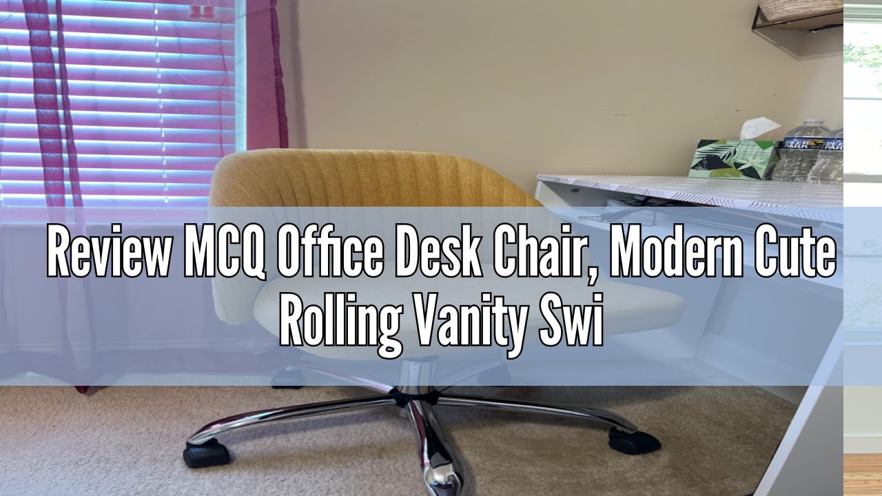 Review MCQ Office Desk Chair, Modern Cute Rolling Vanity Swivel Task ...