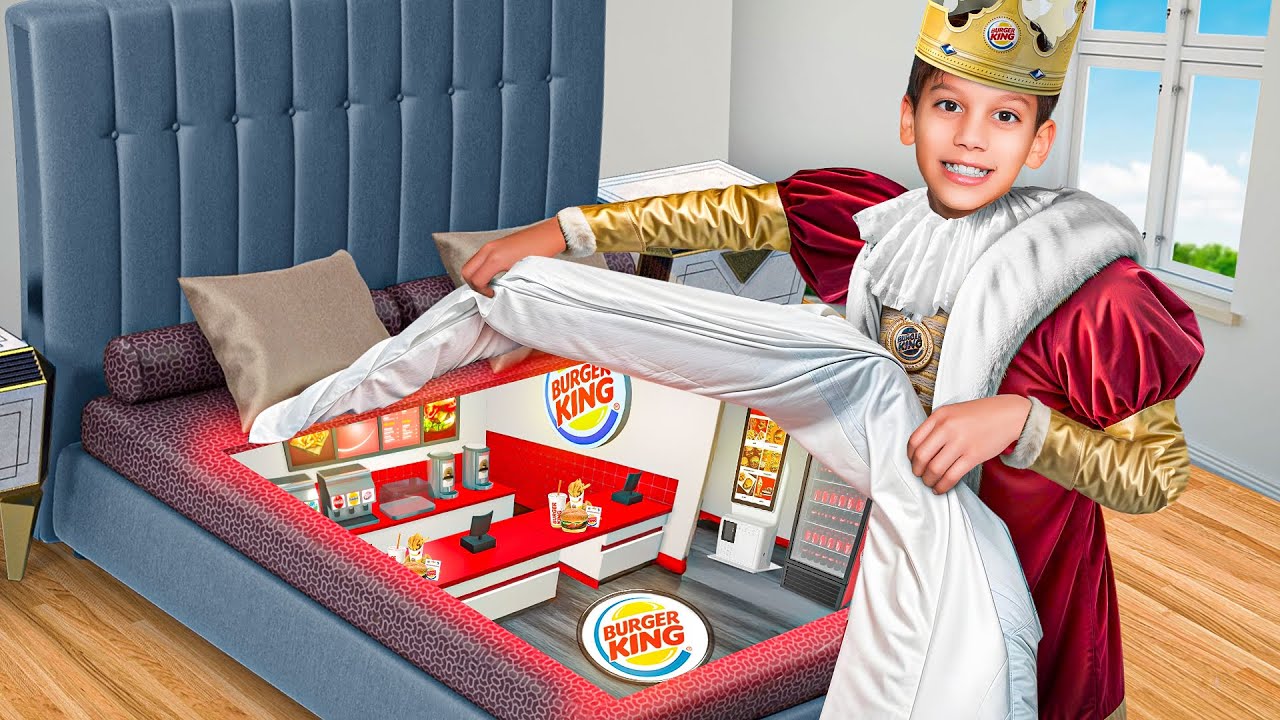 Turning My Bedroom into a Secret Burger King - YouTube