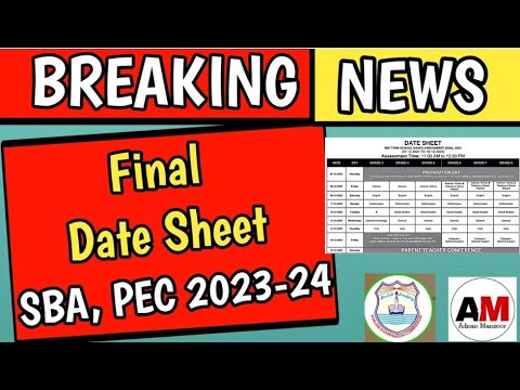 PEC Exam 2nd Term Date Sheet 2024 | School Based Assessment 2nd term ...