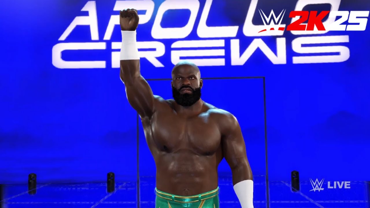 WWE 2K25 - Apollo Crews (Entrance, Signature, Finisher, Victory) [3rd Person Camera Included ...