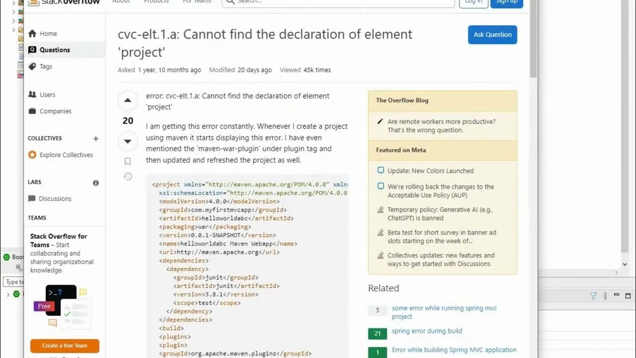 Cannot Find The Declaration Of Element Project Youtube