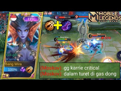 SUDAH BUKAN LAWANNYA MOSKOV BAGI KARRIE CRITICAL! DALAM TURETPUN DI HAJAR - TOP GLOBAL KARRIE - MLBB