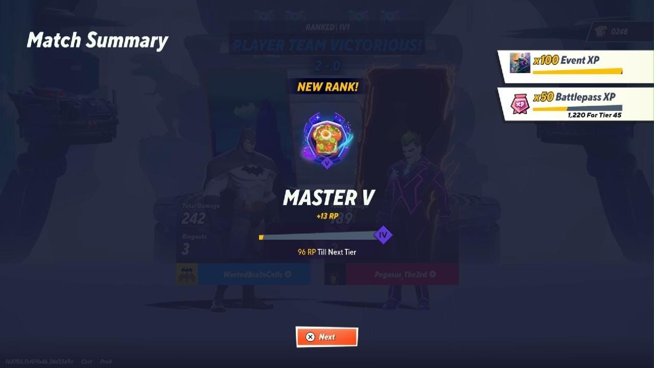 MultiVersus reaching Master Rank with Batman - YouTube