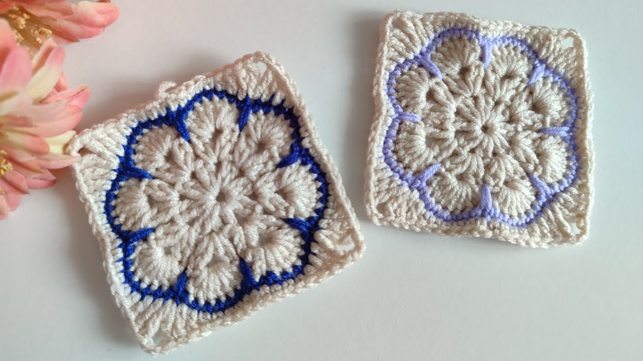 Tığla çok kolay örgü motif yapımı 🌺🌺Very easy knitting motif making ...