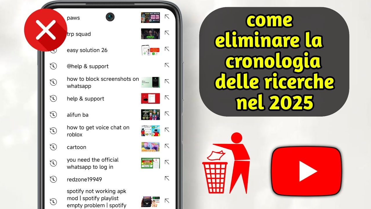 come eliminare la cronologia delle ricerche su youtube 2025 | elimina ...