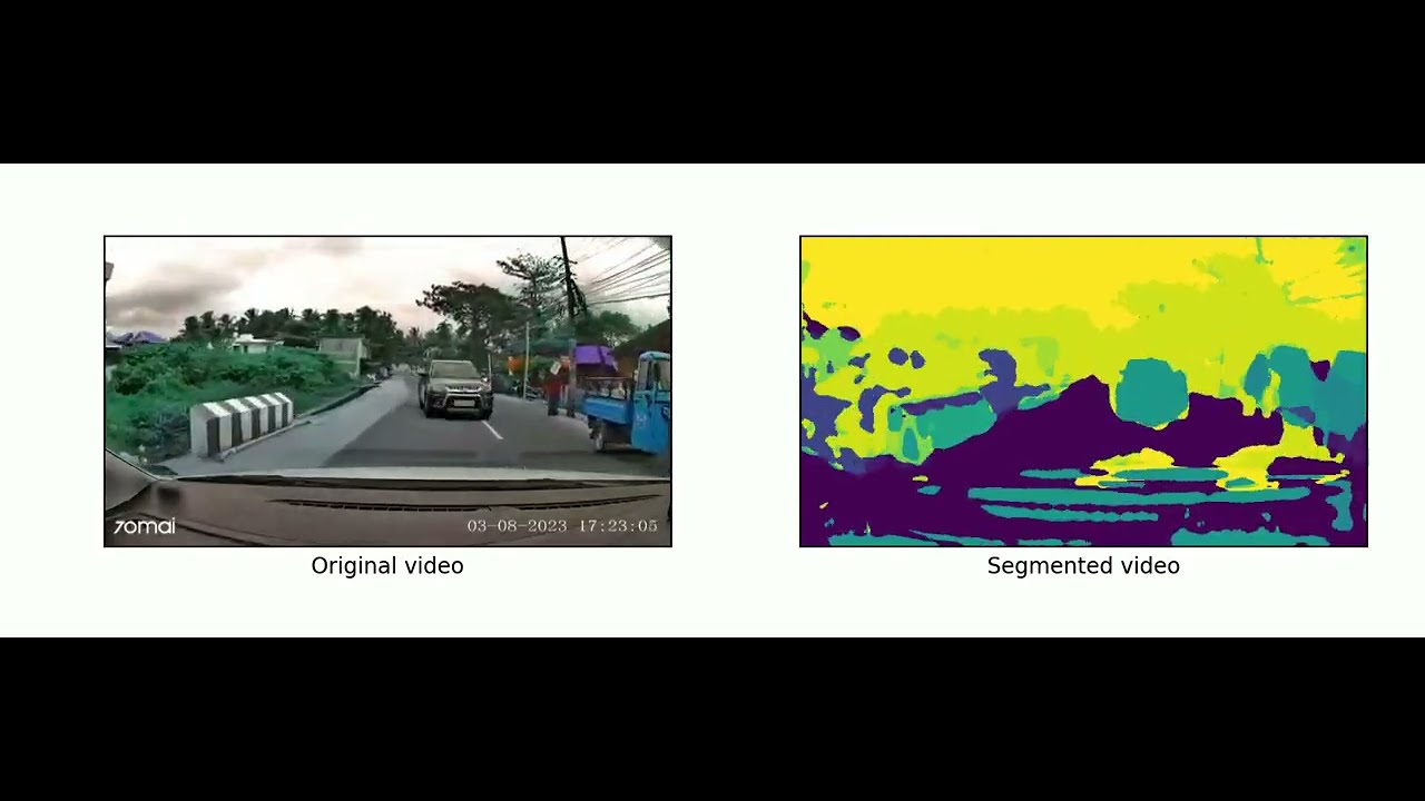 Output of UNET segmentation model on dash camera videos on indian roads ...