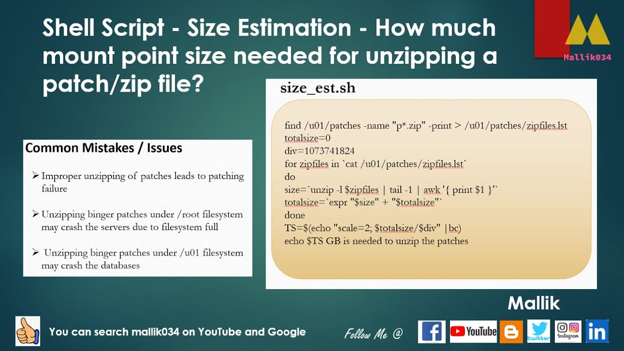 Shell Script - Size Estimation - How much mount point size needed for ...