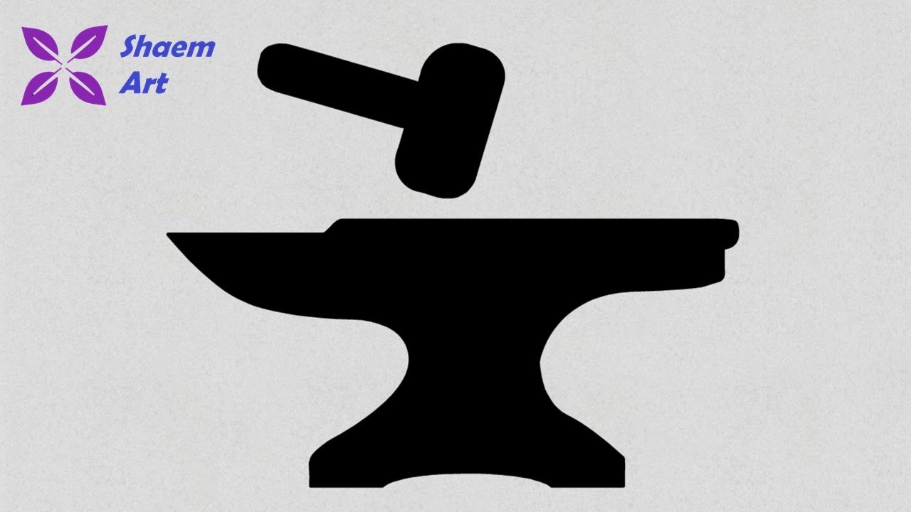 How to Draw Blacksmith Hammer - YouTube