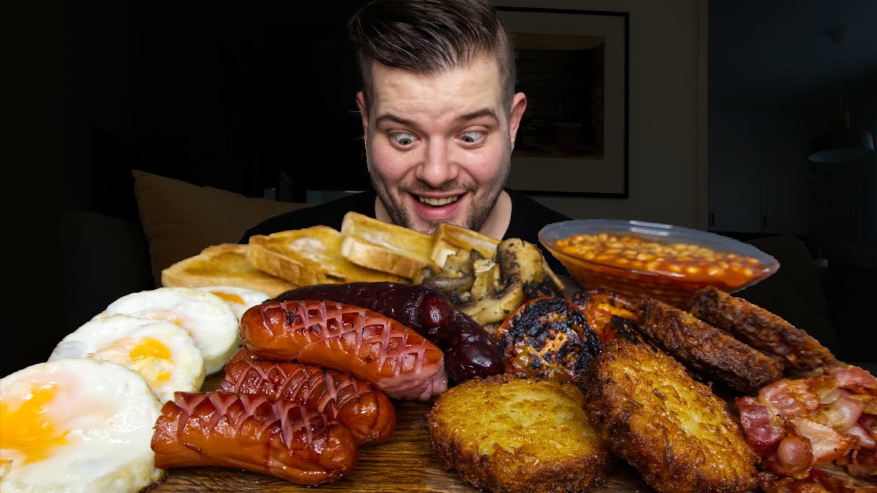 ASMR Deutsch: Full English Breakfast Mukbang ASMR | Dave Kay ASMR with ...
