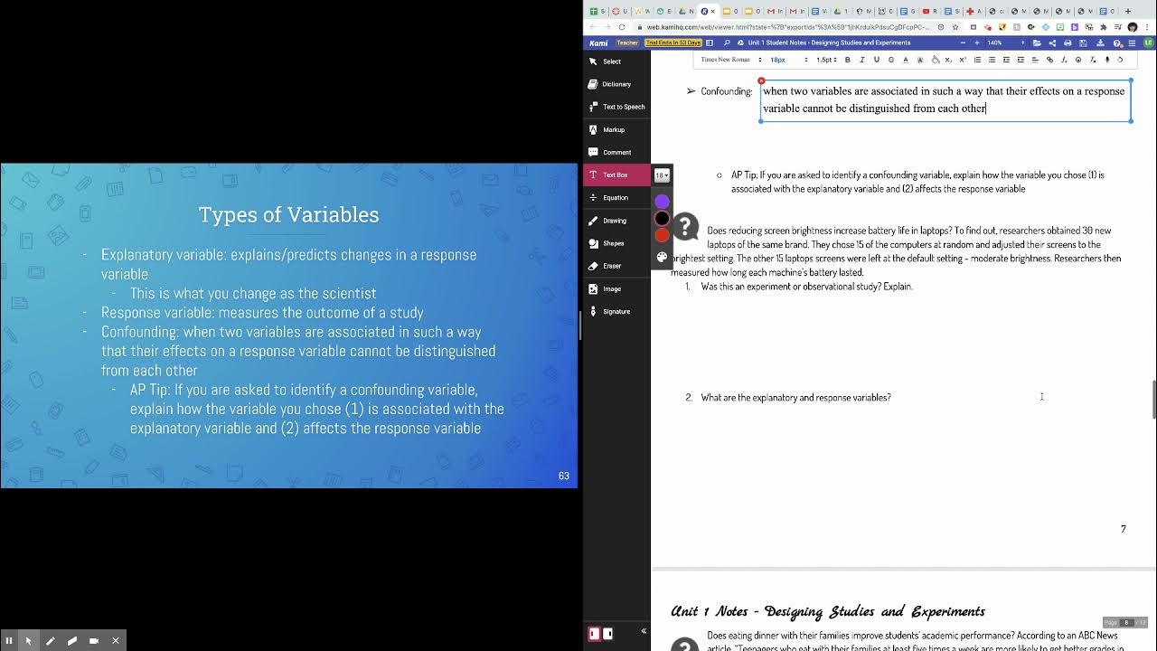 AP Statistics - Experiments and Variables - YouTube