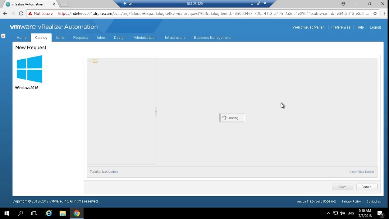 Vrealize Automation Tutorial 4 Requesting And Tracking Items End
