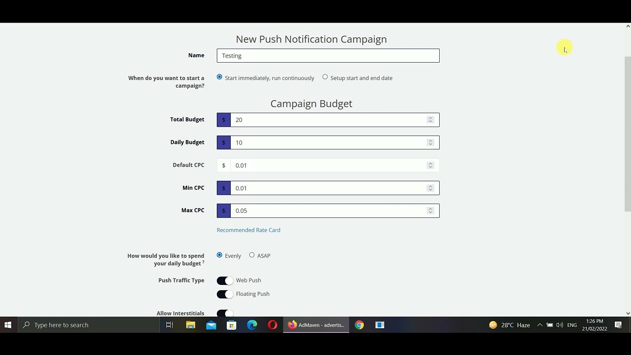 How to Create Ad Maven Campaign | The Best Push Ad Network #cpa # ...