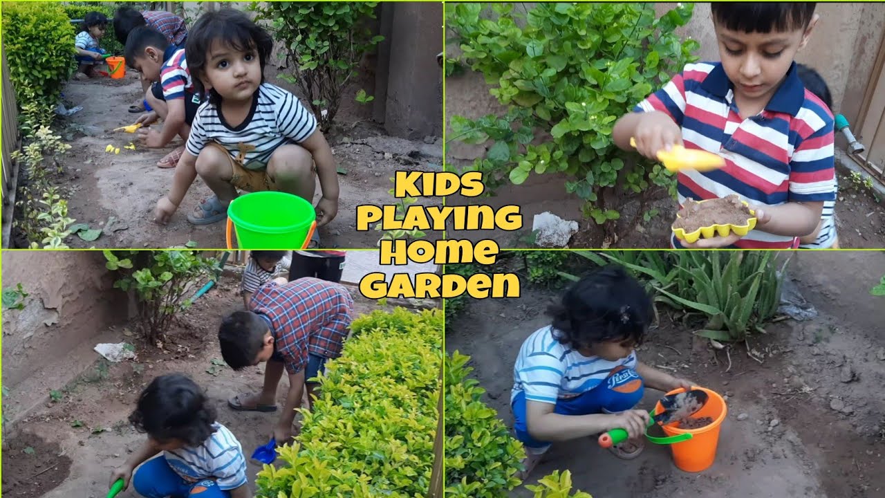 Kids Playing On The Mud Garden With Sand Toys - Kids Playing - Kids ...