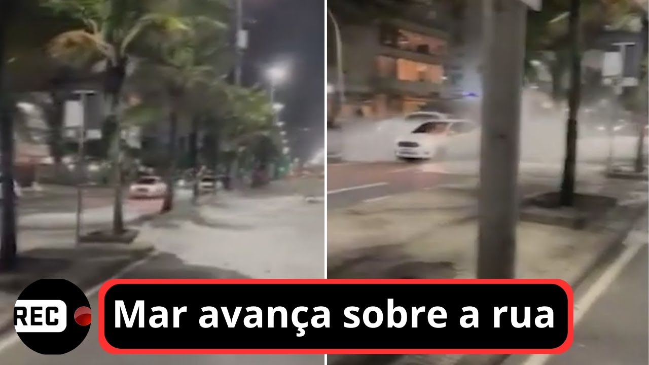 Ressaca toma calçadão do Leblon em dia de alerta da Marinha; ciclista é ...