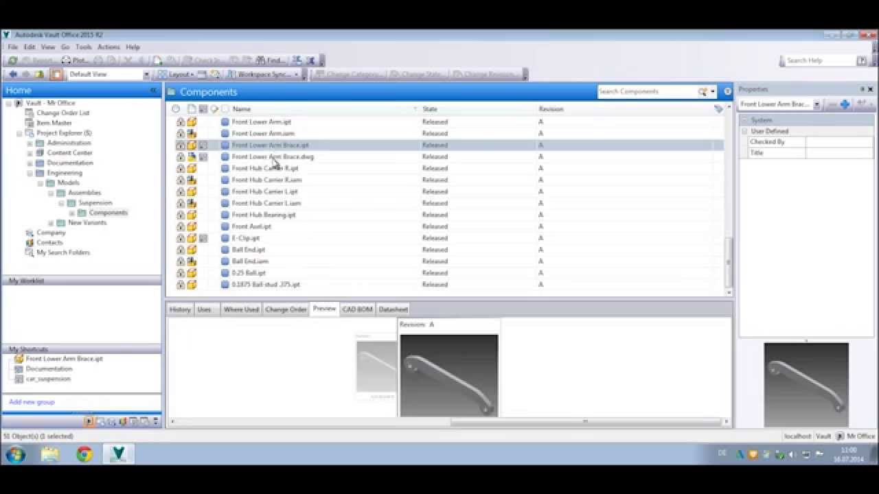 Autodesk Vault 2015 R2 Vault Office Thick Client - YouTube