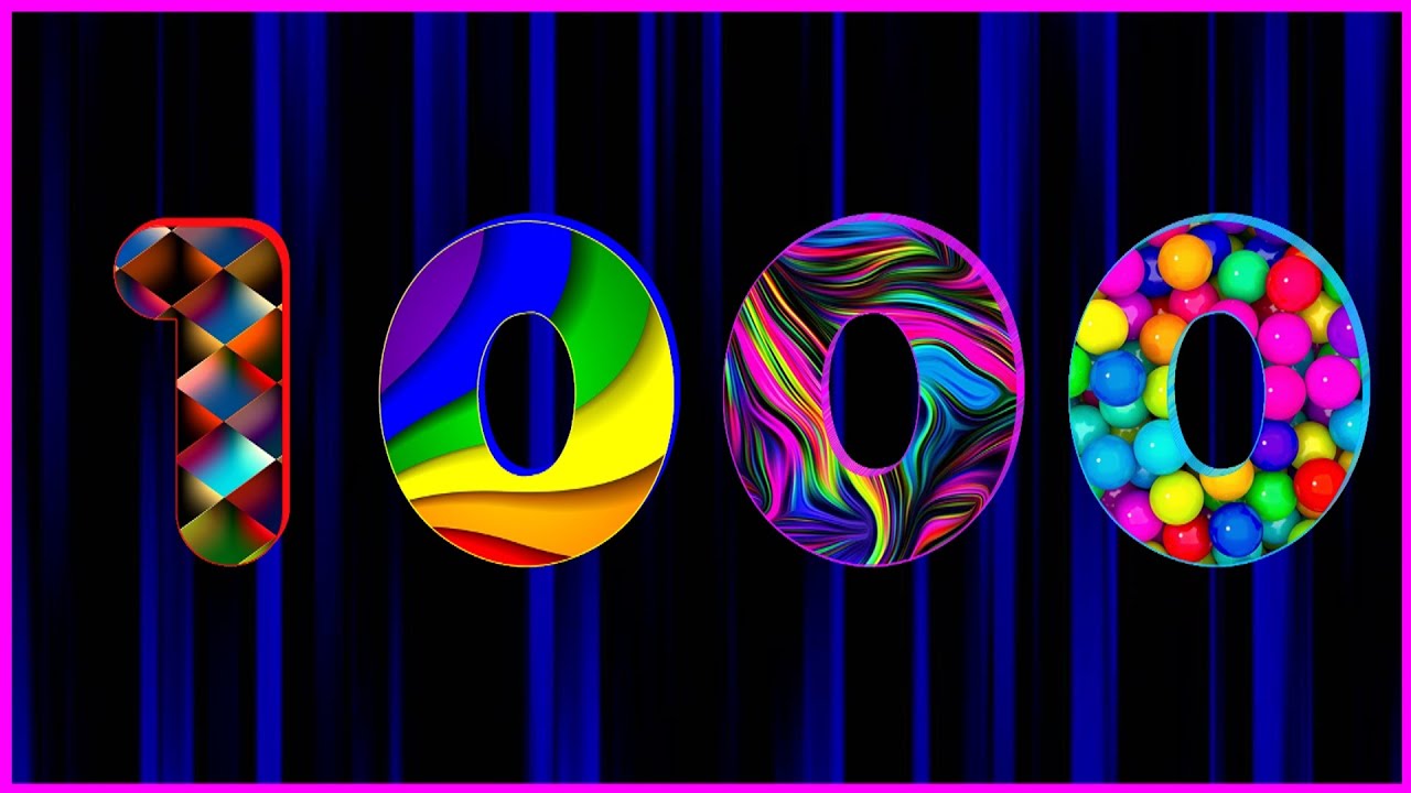 Numbers 1 to 1000 | 1-1000 colorful 3D song [351] - YouTube