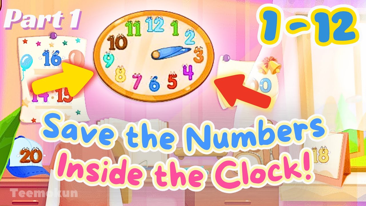 Fun Clock Learning for Kids: Save the Numbers 1 to 12! - YouTube