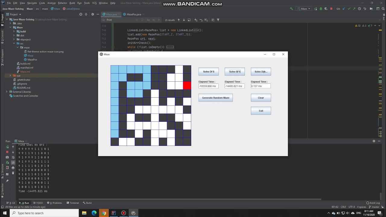 Solve Maze - Find the shortest route by DFS + BFS + Dijkstra - YouTube