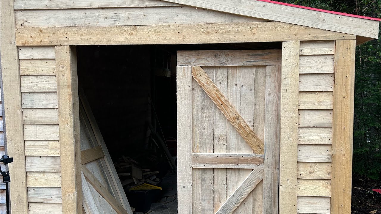 Building my doors for my off grid shed at my log cabin, woodwork ...