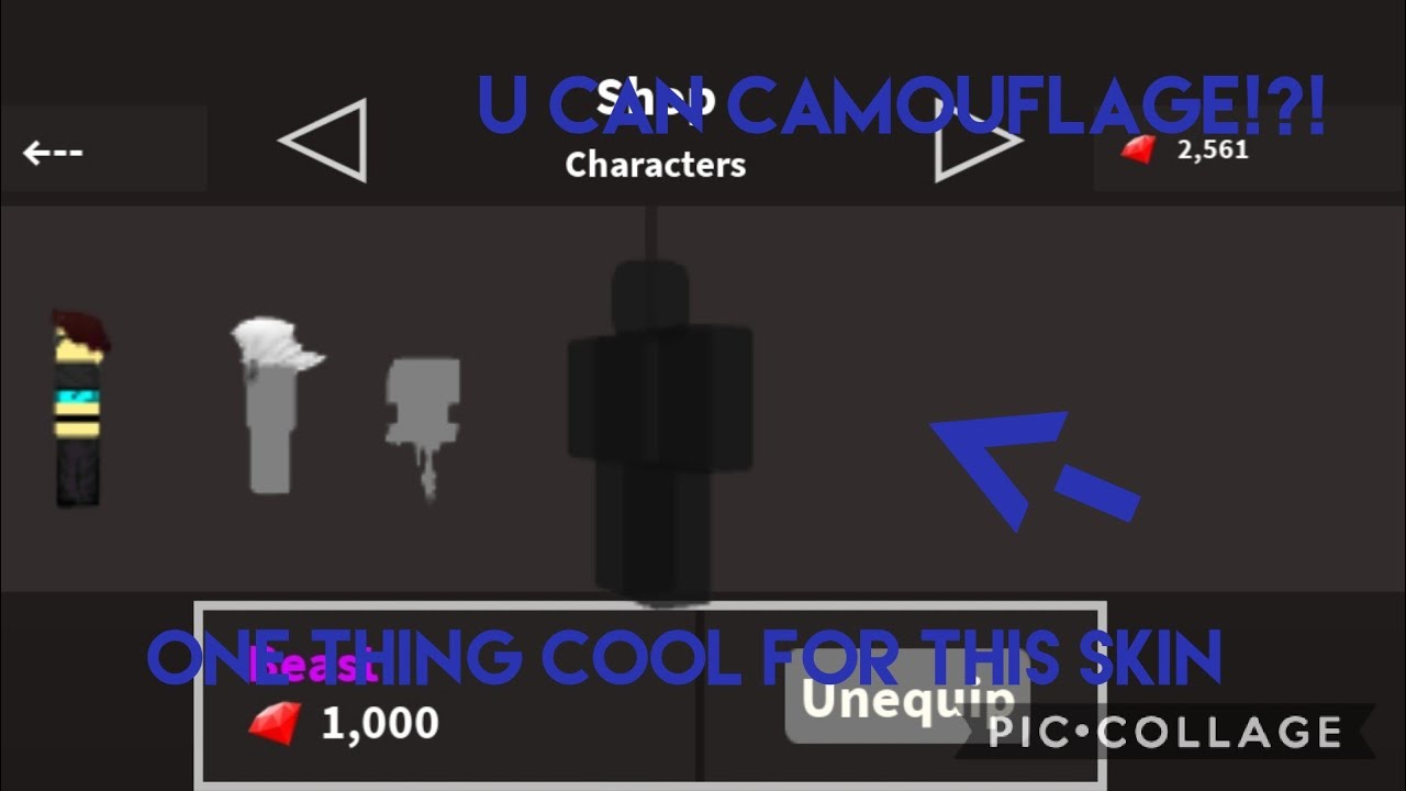 [Roblox kat] one thing cool about the beast skin! (camouflage) - YouTube