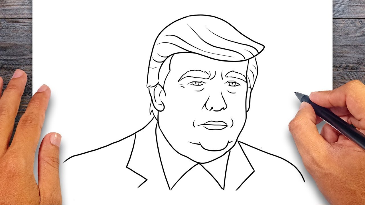 How to draw Donald Trump - YouTube