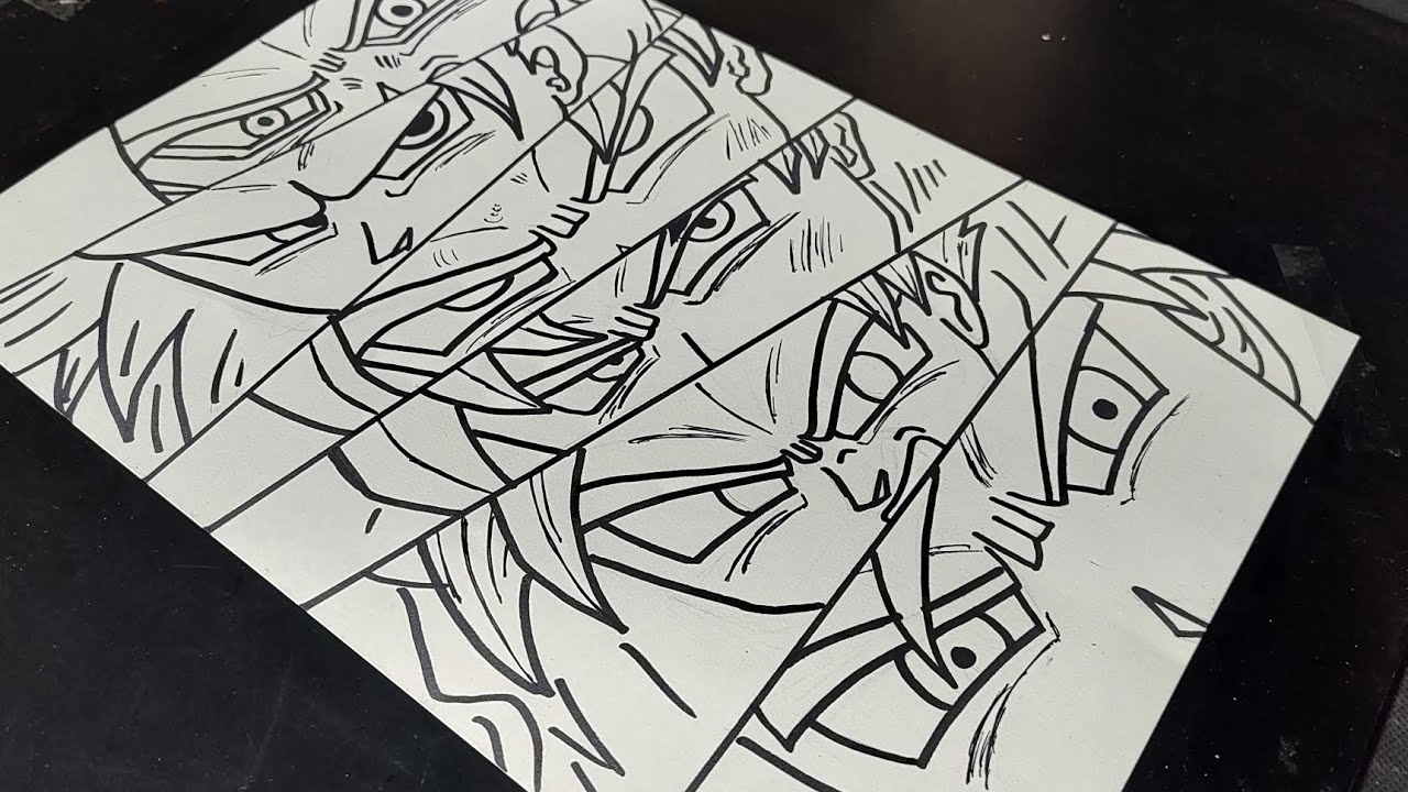 Drawing - Son Goku All Forms Outline Tutorial 🔥 Step By Step Tutorial ...