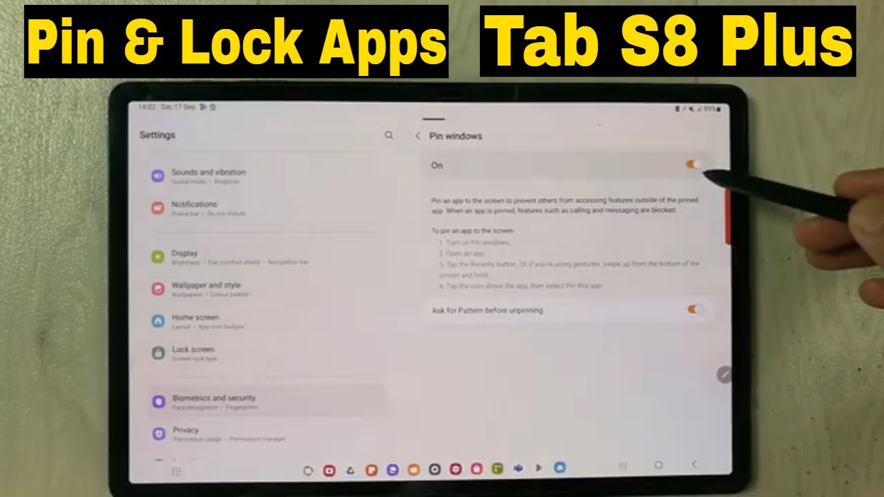 How To Pin And Lock App In Samsung Galaxy Tab S8 Plus Screen YouTube How To Pin And Lock App In Samsung Galaxy Tab S8 Plus Screen YouTube