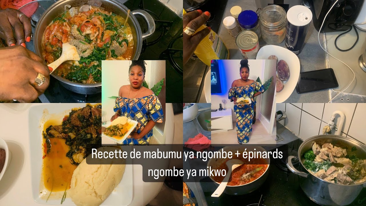 Recette de mabumu ya ngombe + épinards + ngombe ya mikwo - YouTube