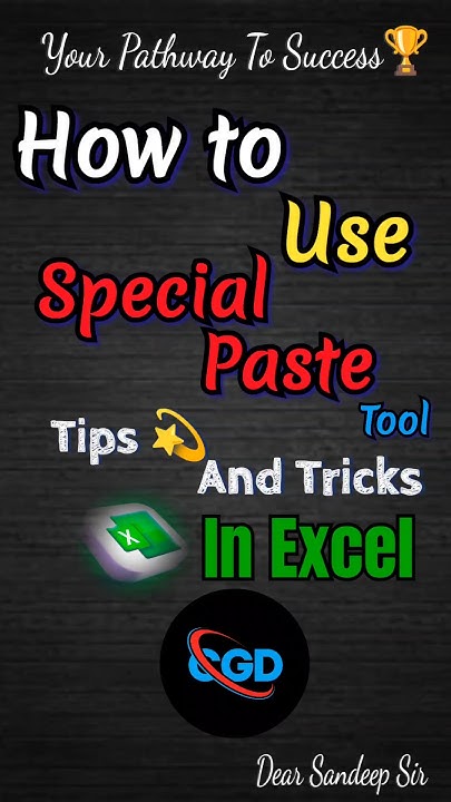 How to use special paste tool in excel tips and tricks 💯💫 #exceltips #tutorial #shortvideo - YouTube