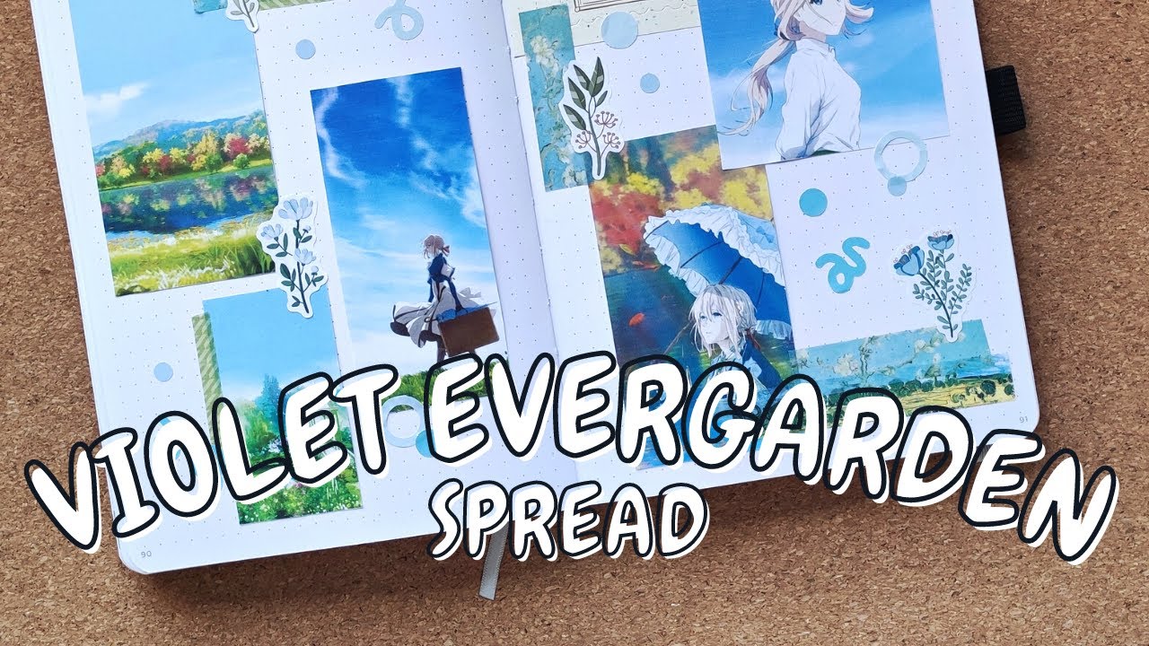 Violet Evergarden bullet journal spread asmr - YouTube