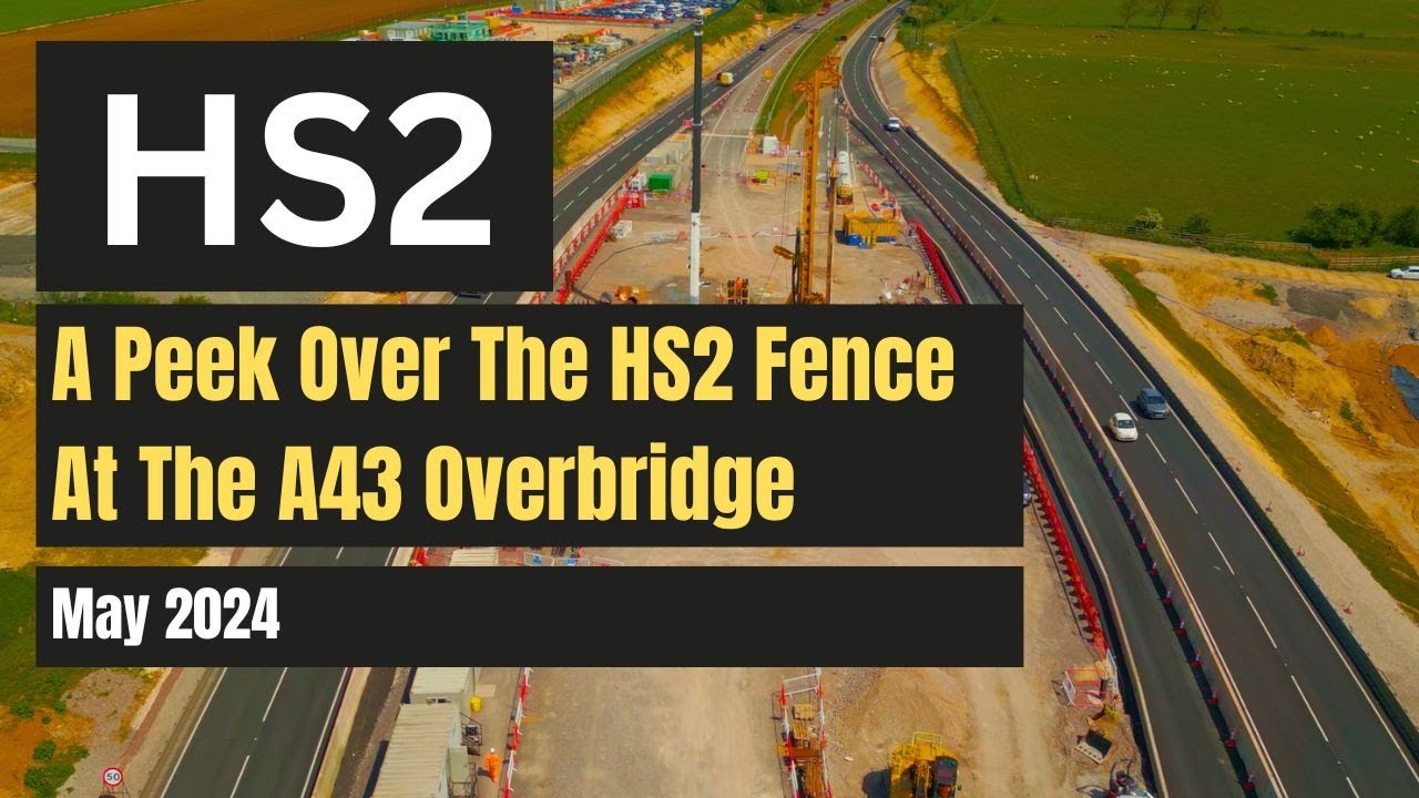 HS2 A43 Overbridge Piling Works - May 2024 - FlyDJI - YouTube