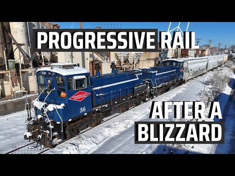 Switchers In The Snow! Progressive Rail After A Blizzard - YouTube
