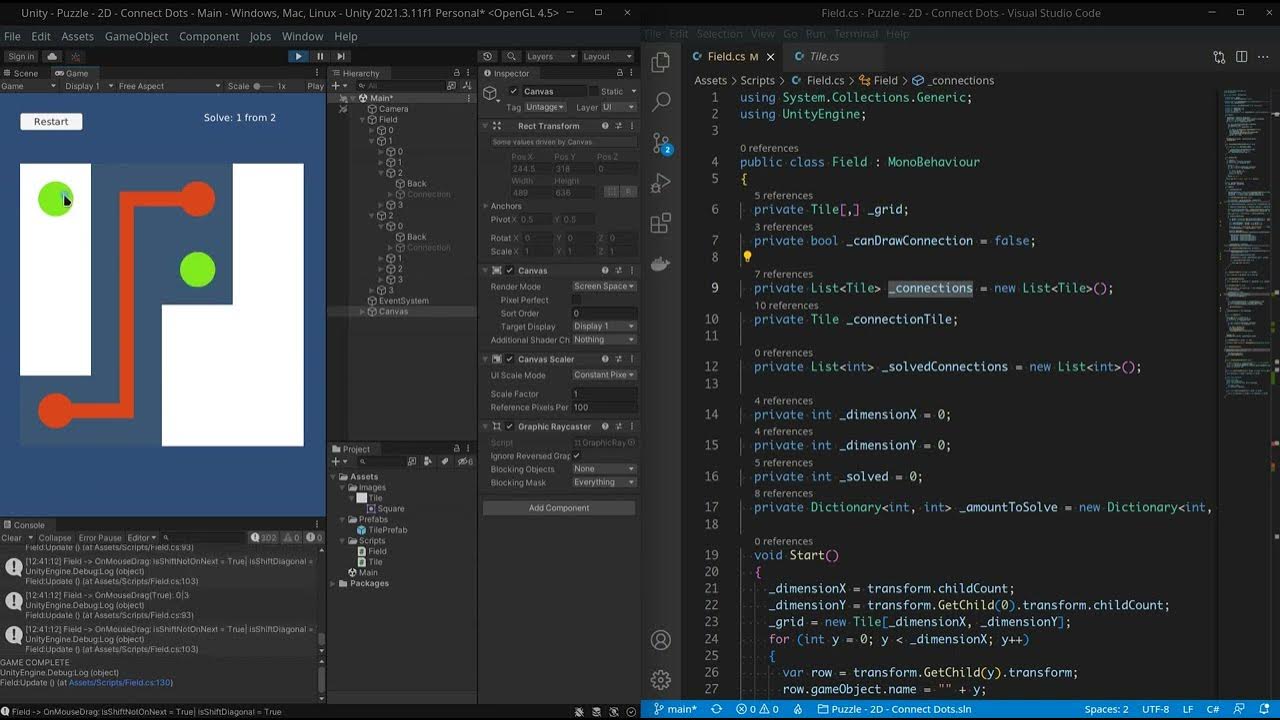 Unity - Puzzle - 2D - Connect Dots - YouTube