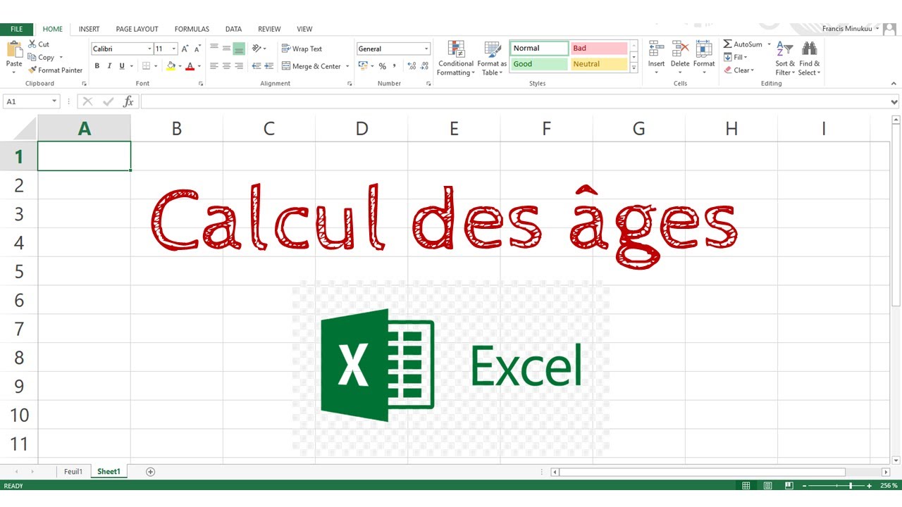 Calcul Des ges Sur Excel YouTube Calcul Des ges Sur Excel YouTube