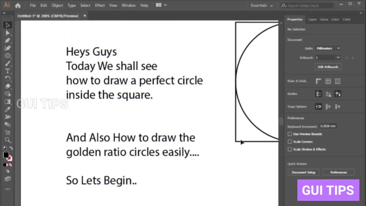 How to Draw Perfect Circles inside square | Easiet way | Adobe ...