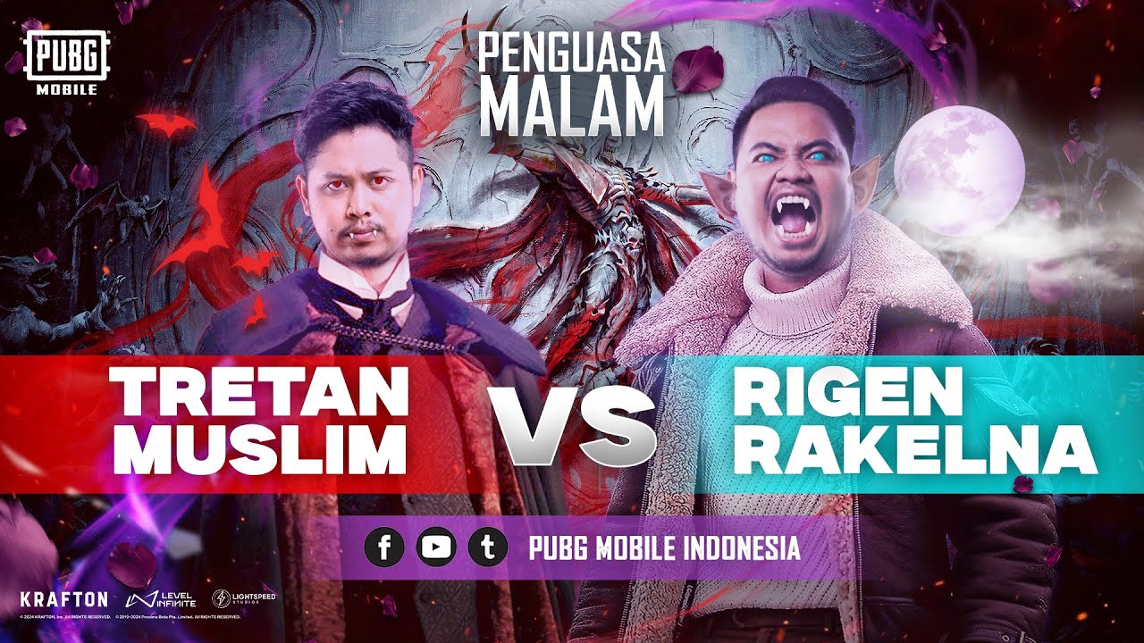 Pertempuran Raja Kegelapan : Tretan Muslim 🦇 vs Rigen Rakelna🐺 - PUBG ...