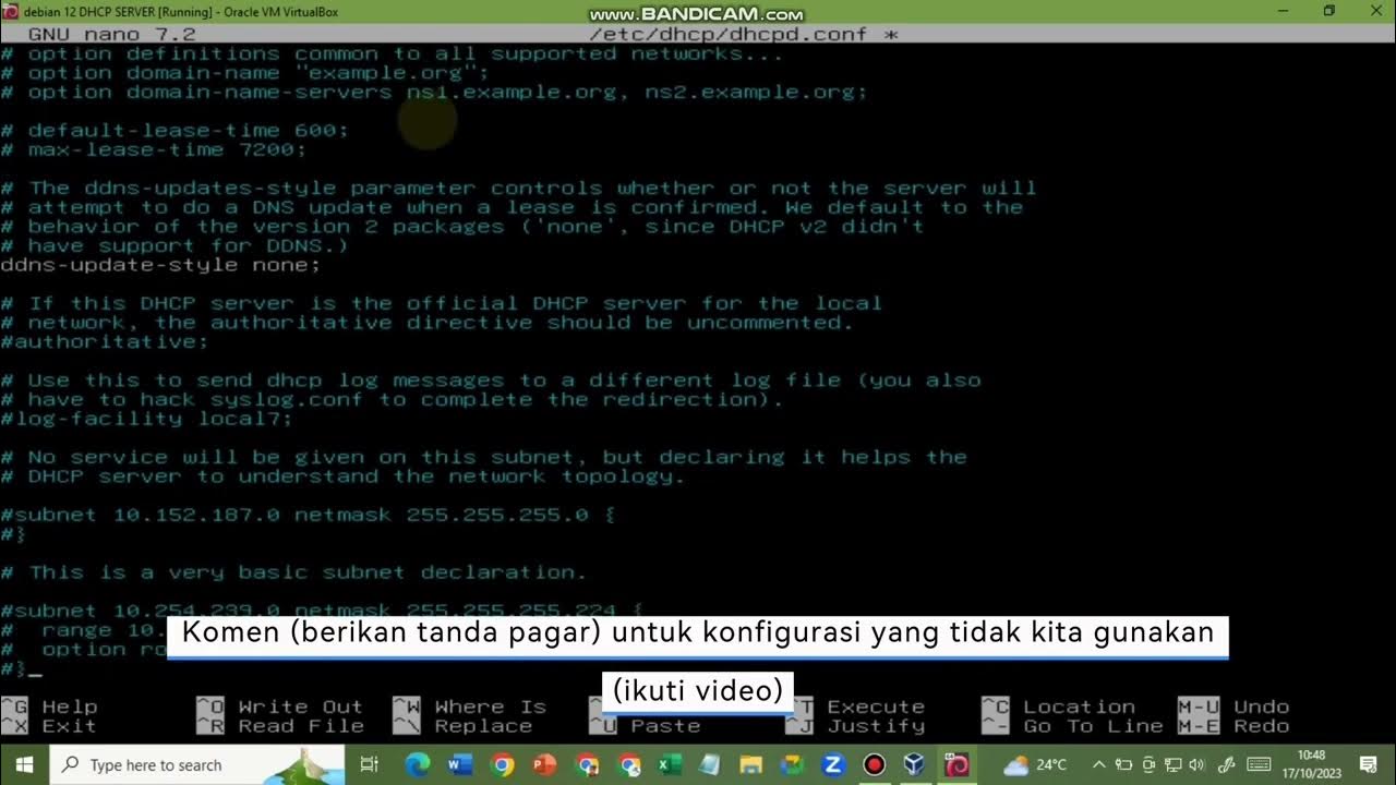 Tutorial Instal dan konfigurasi DHCP server pada sistem operasi debian virtualbox - YouTube