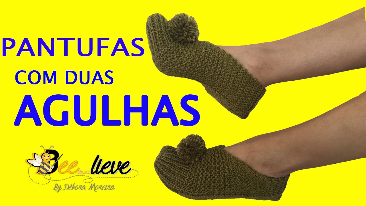 PANTUFAS MUITO SIMPLES DE TRICOTAR! - YouTube