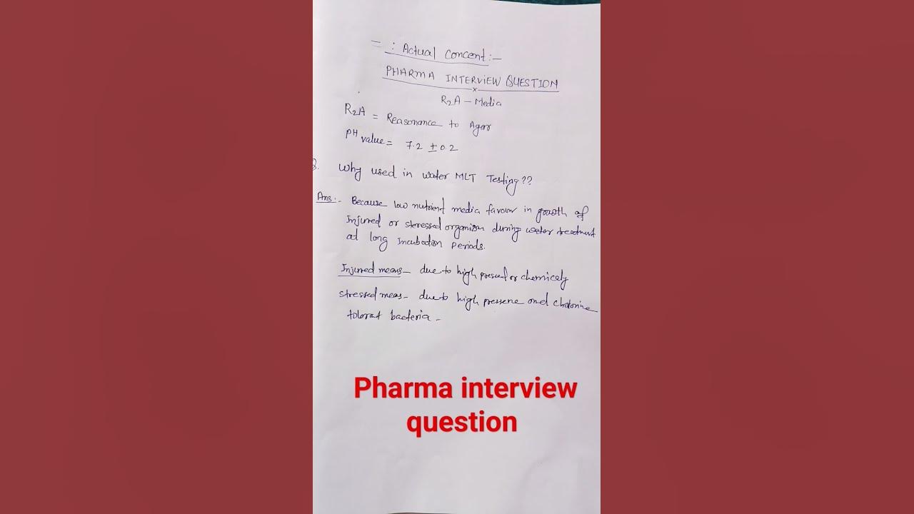 R2A media #Most common question #Pharma interview question# part-3 - YouTube