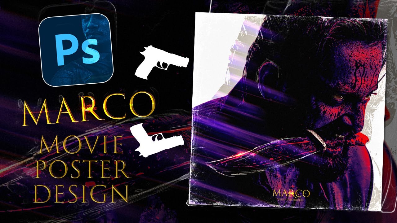 MARCO movie poster design using PHOTOSHOP! - YouTube