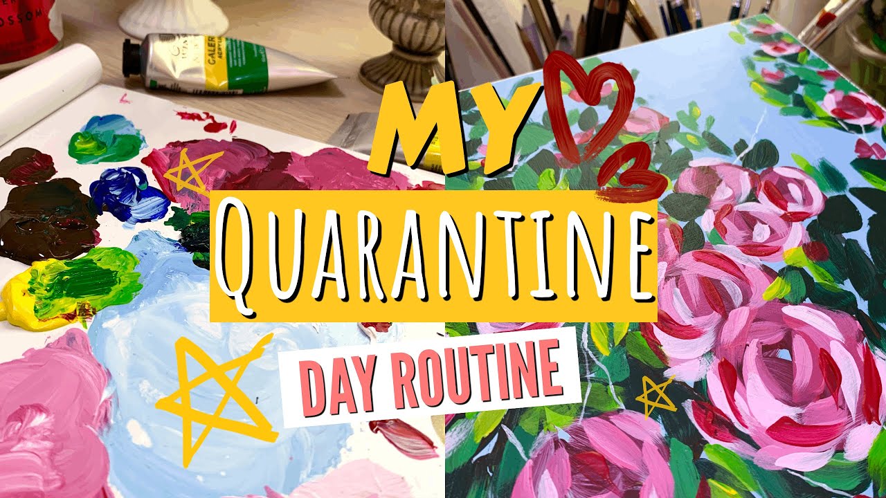 🌱my quarantine day routine: painting, coffee, latte art and more💫 - YouTube
