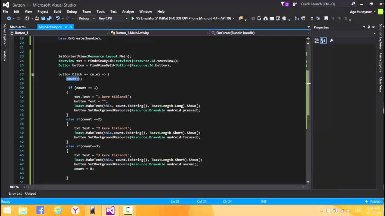 Xamarin Android - Button , TextView - YouTube
